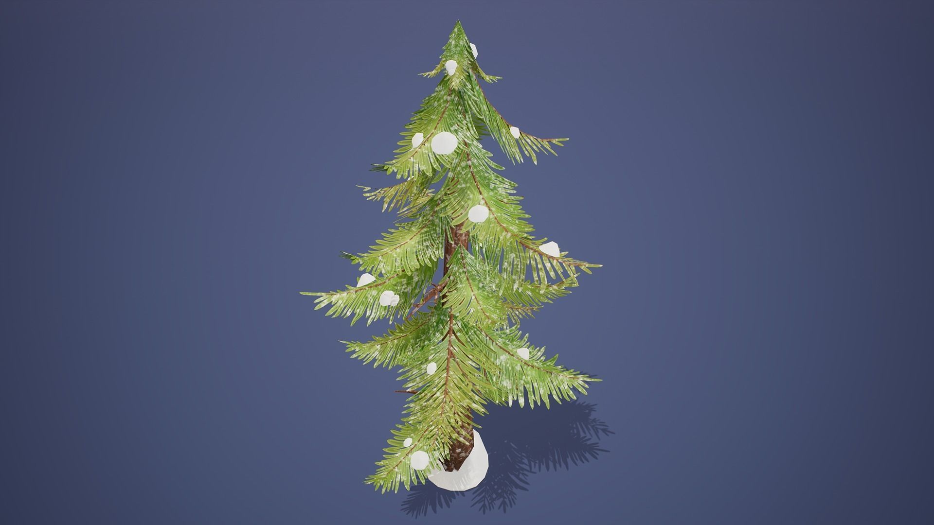 3D model Stylized Snowy Pine Tree VR / AR / low-poly | CGTrader