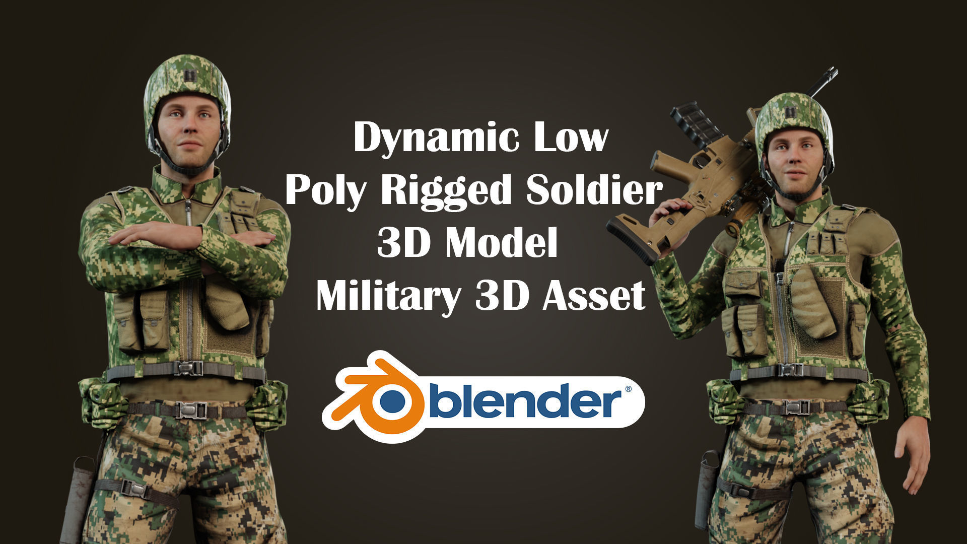 Dynamic Low-Poly Rigged Soldier Model - Military 3D Asset free VR / AR ...