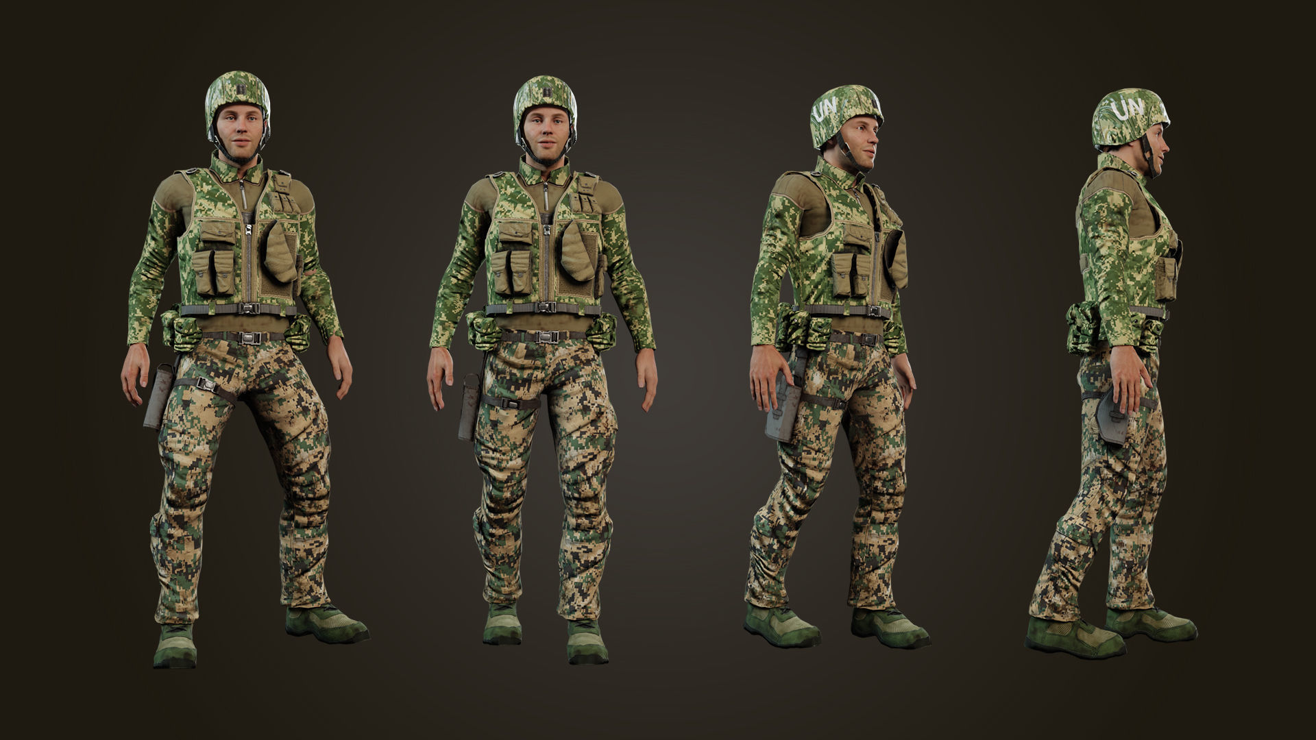 Dynamic Low-Poly Rigged Soldier Model - Military 3D Asset free VR / AR ...