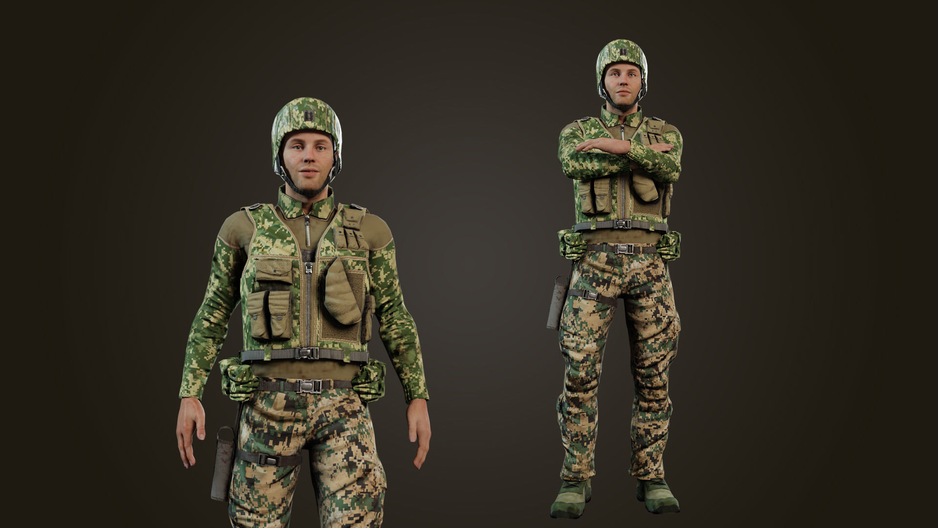 Dynamic Low-Poly Rigged Soldier Model - Military 3D Asset free VR / AR ...