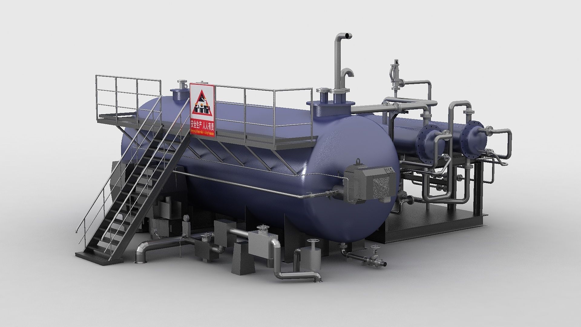 Boiler distillation valve water pump chlorination 3D model | CGTrader