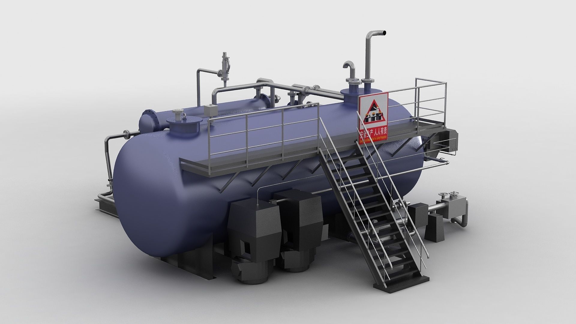Boiler distillation valve water pump chlorination 3D model | CGTrader