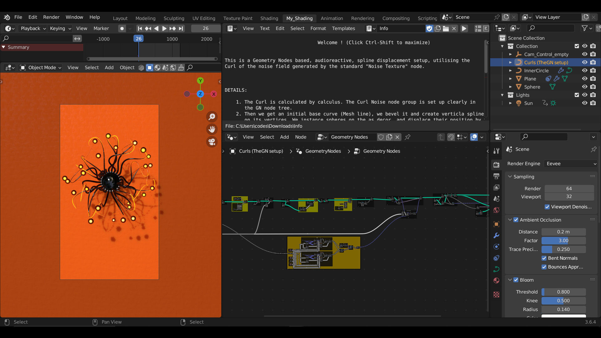 The flower - Curl noise based audioreactive setup 3D model | CGTrader