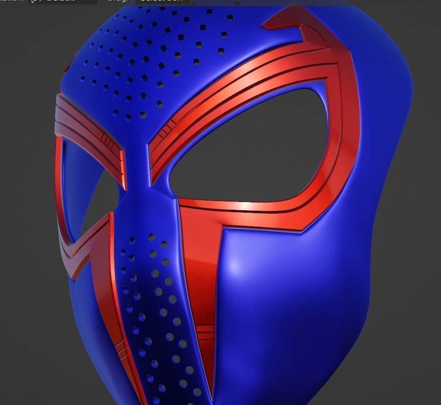 Into The Spider-Verse Spider-Man 2099 cosplay face shell 3D model 3D ...
