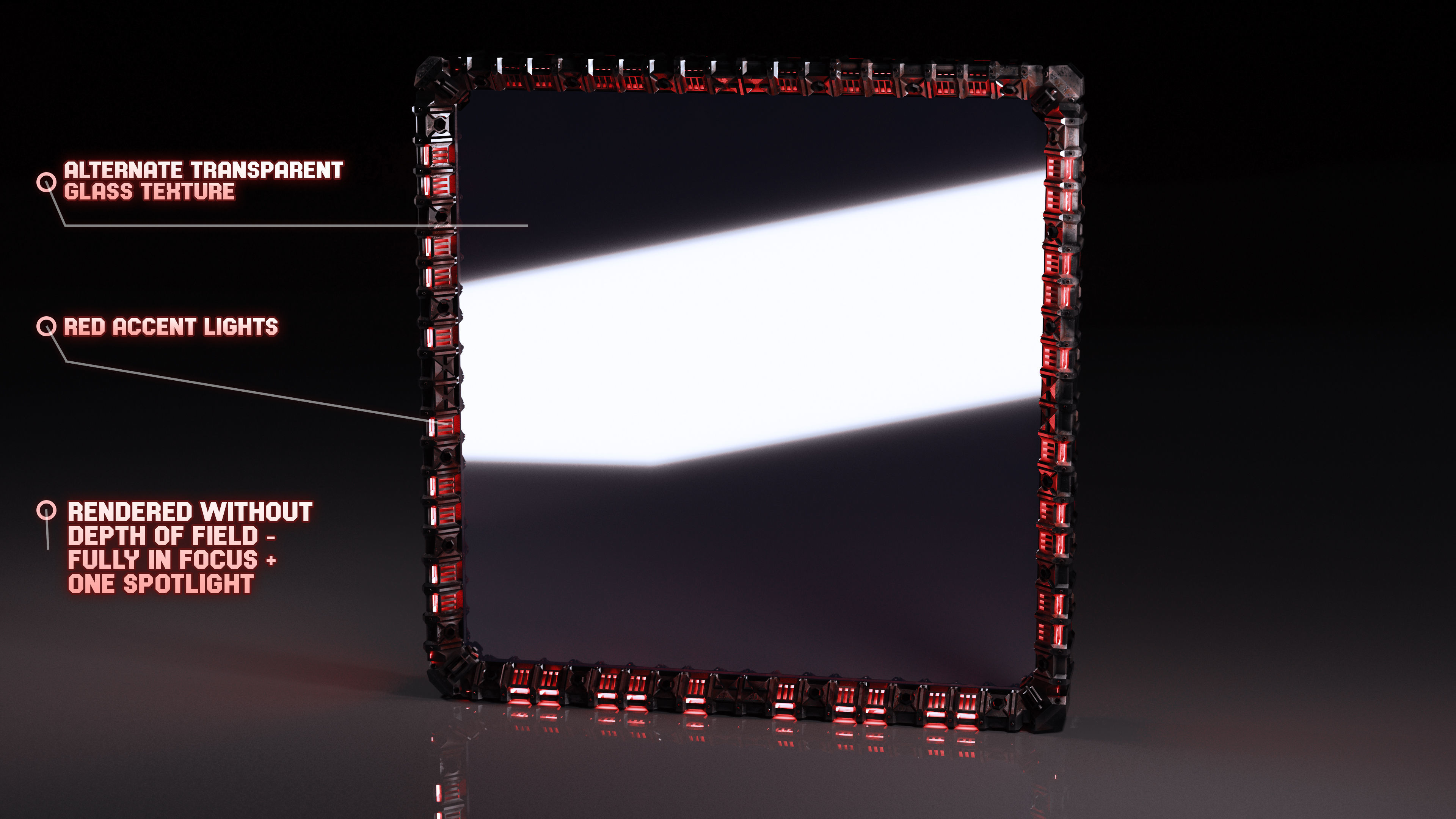 3D model 40K Dark Spaceship Hi-Tech Window Pack VR / AR / low-poly ...