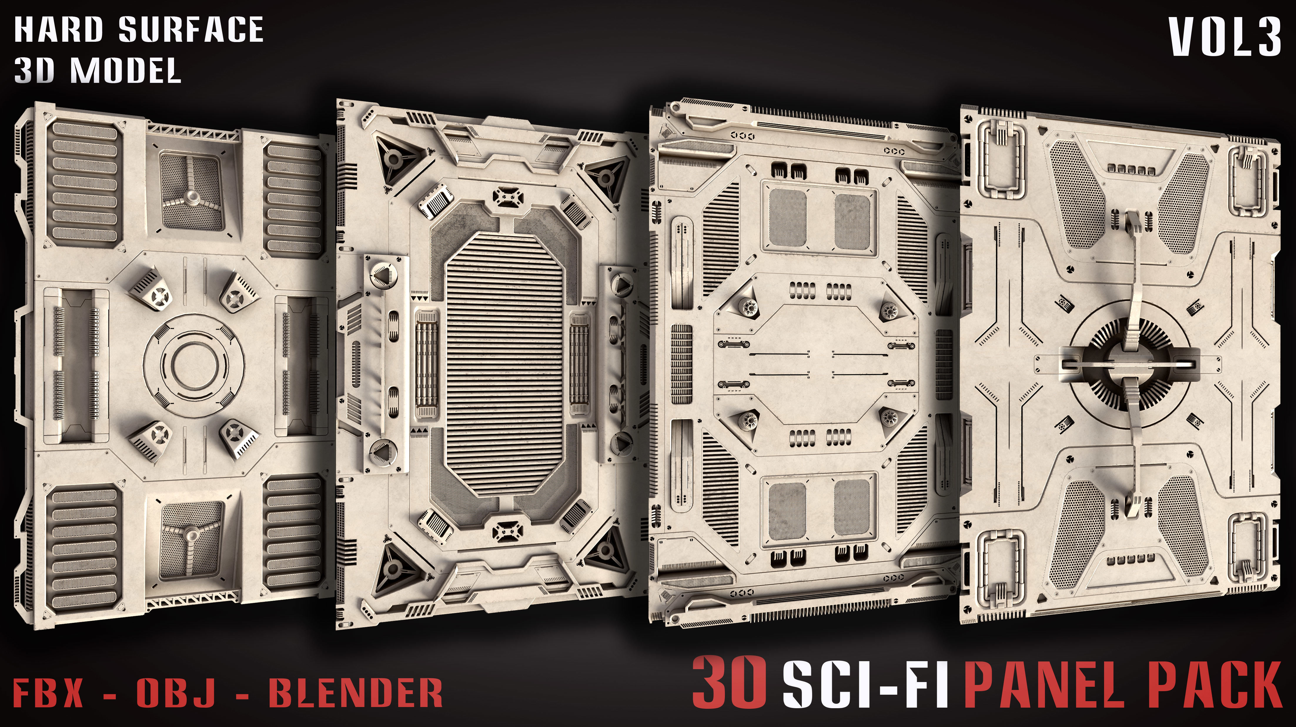 30 Sci-Fi Panel Pack-Vol3 3D model | CGTrader