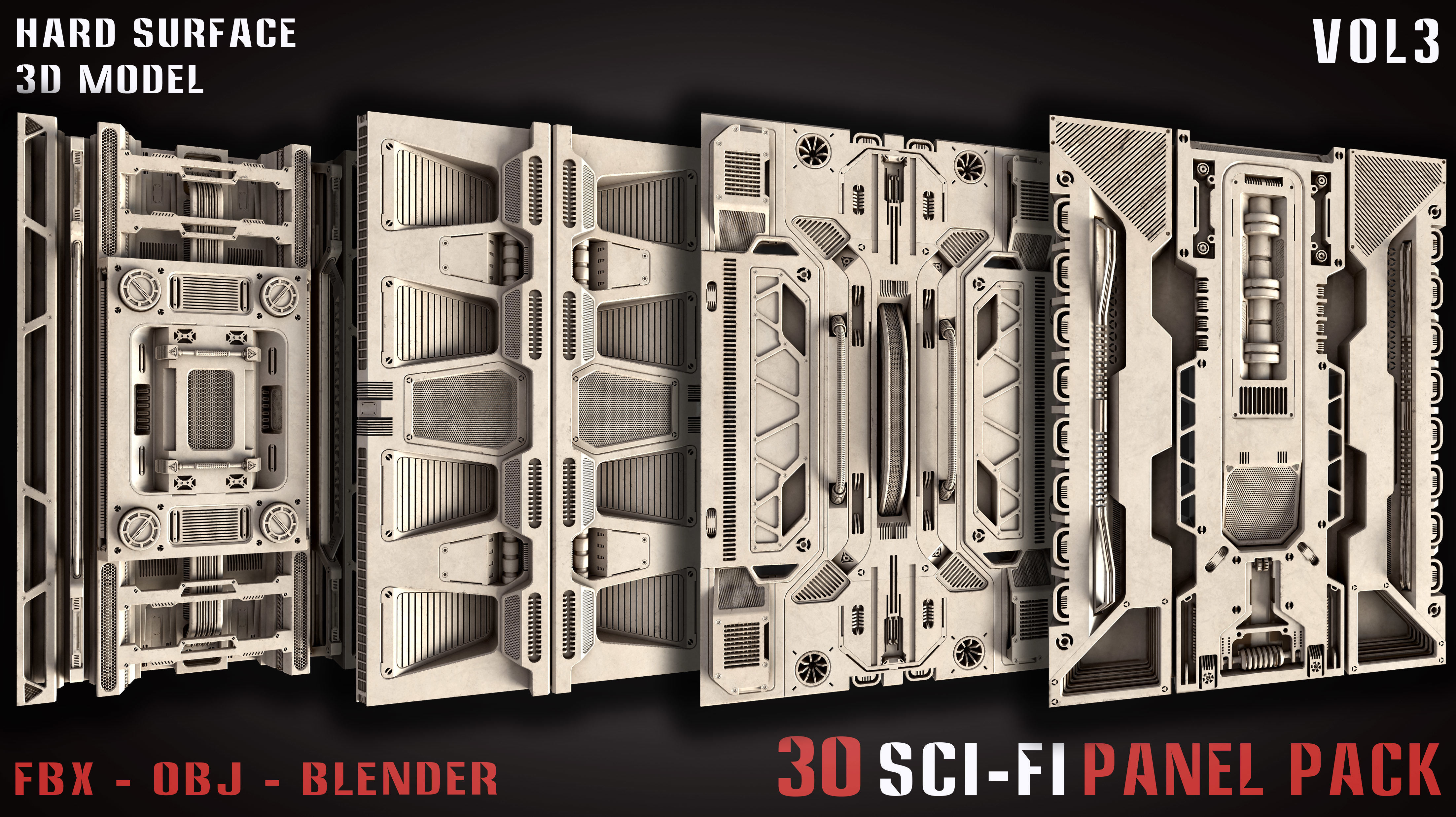 30 Sci-Fi Panel Pack-Vol3 3D model | CGTrader