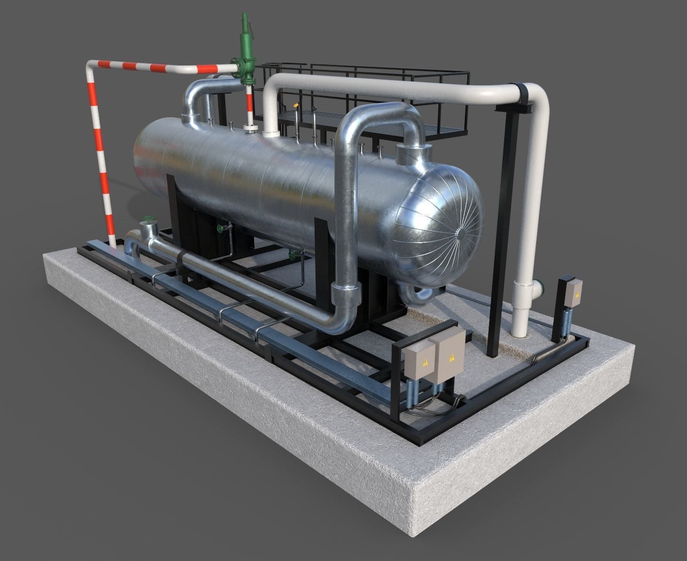 Oil and gas tank separator PBR realistic for visualization 3D model ...