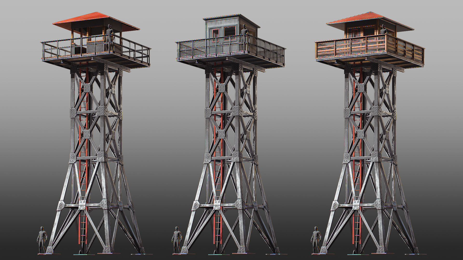 3D model Game-ready Watchtower Set 1 VR / AR / low-poly | CGTrader