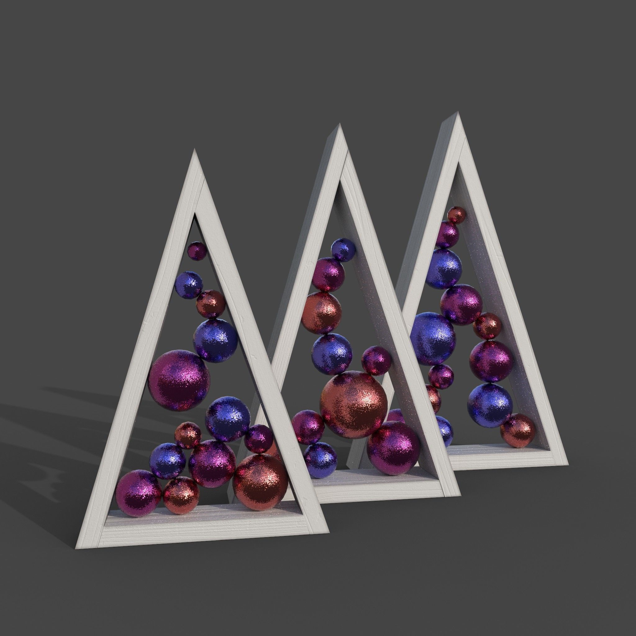 Triagular Christmas Trees 3D model | CGTrader