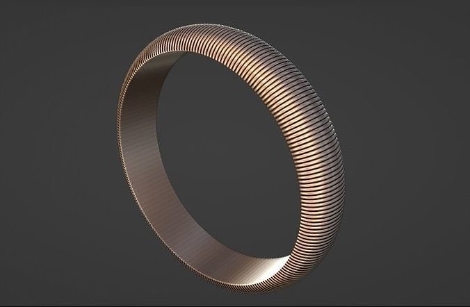flute texture ring band us size 7 3D model 3D printable | CGTrader