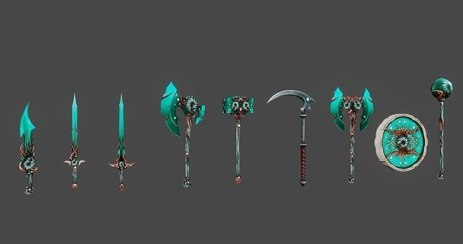 3D model Stylized Weapon Pack VR / AR / low-poly | CGTrader