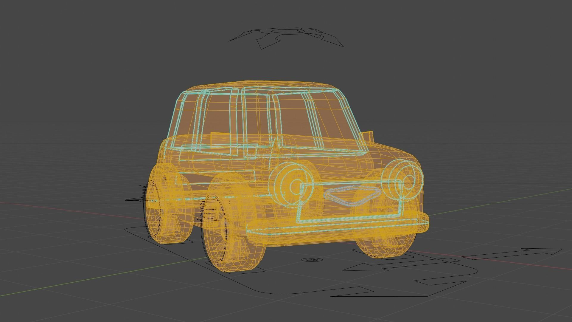3D model yellow cartoon car VR / AR / low-poly | CGTrader
