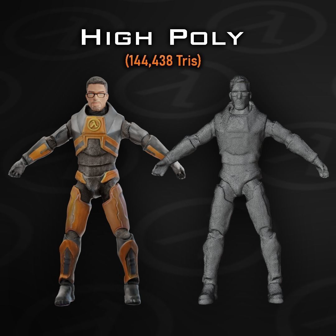 3D model Mondo Gordon Freeman Figurine Action Figure VR / AR / low-poly ...