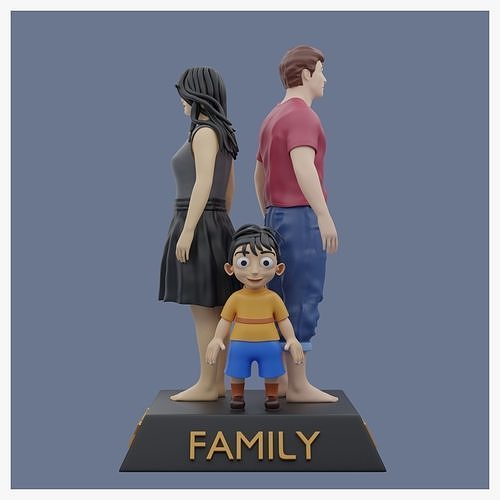 Family 3D model 3D printable | CGTrader