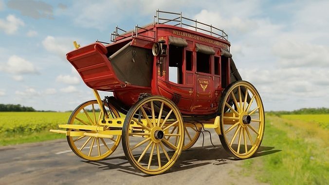 3D model Stagecoach Wagon VR / AR / low-poly | CGTrader