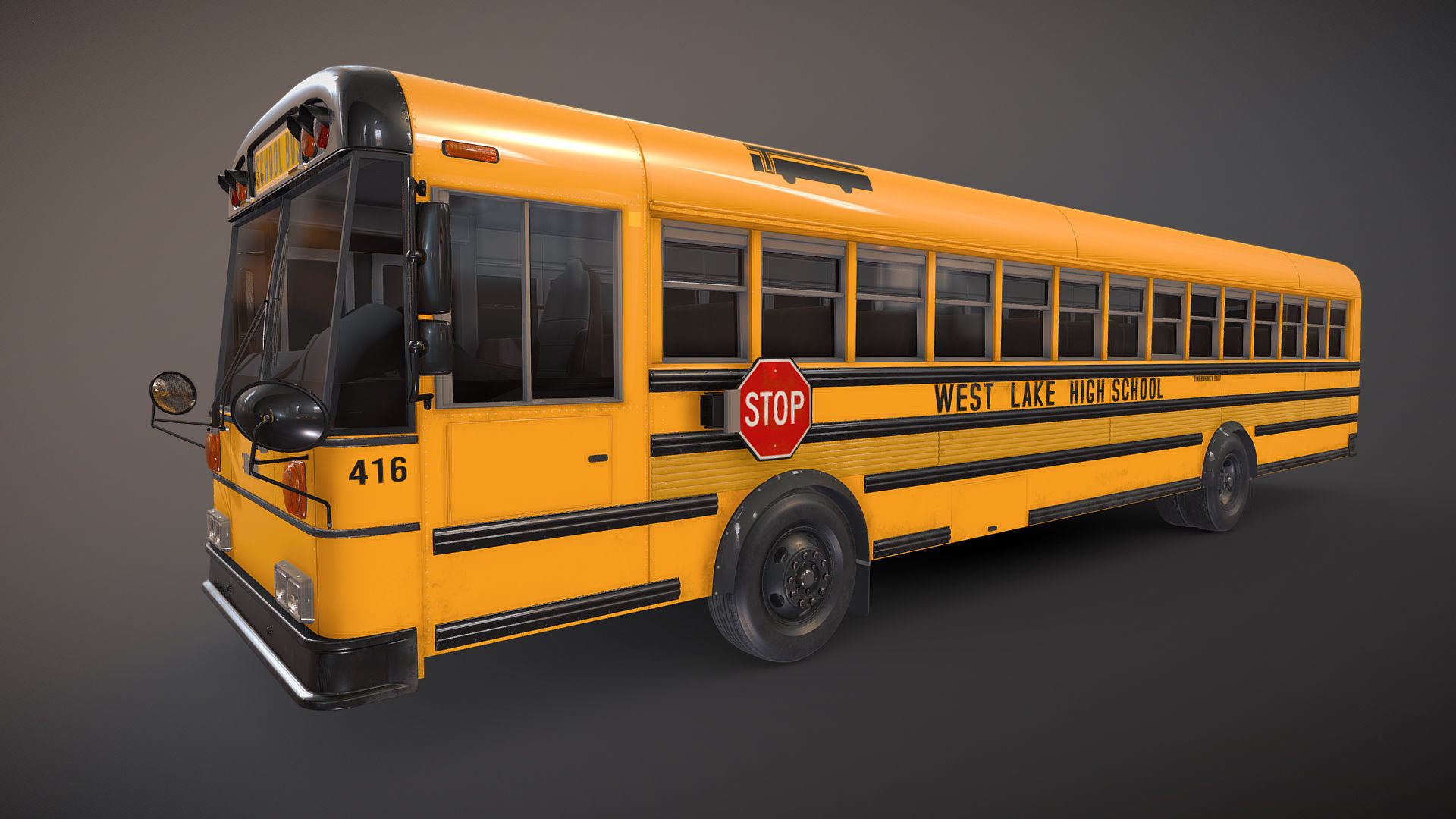 3D model School bus Thomas VR / AR / low-poly | CGTrader