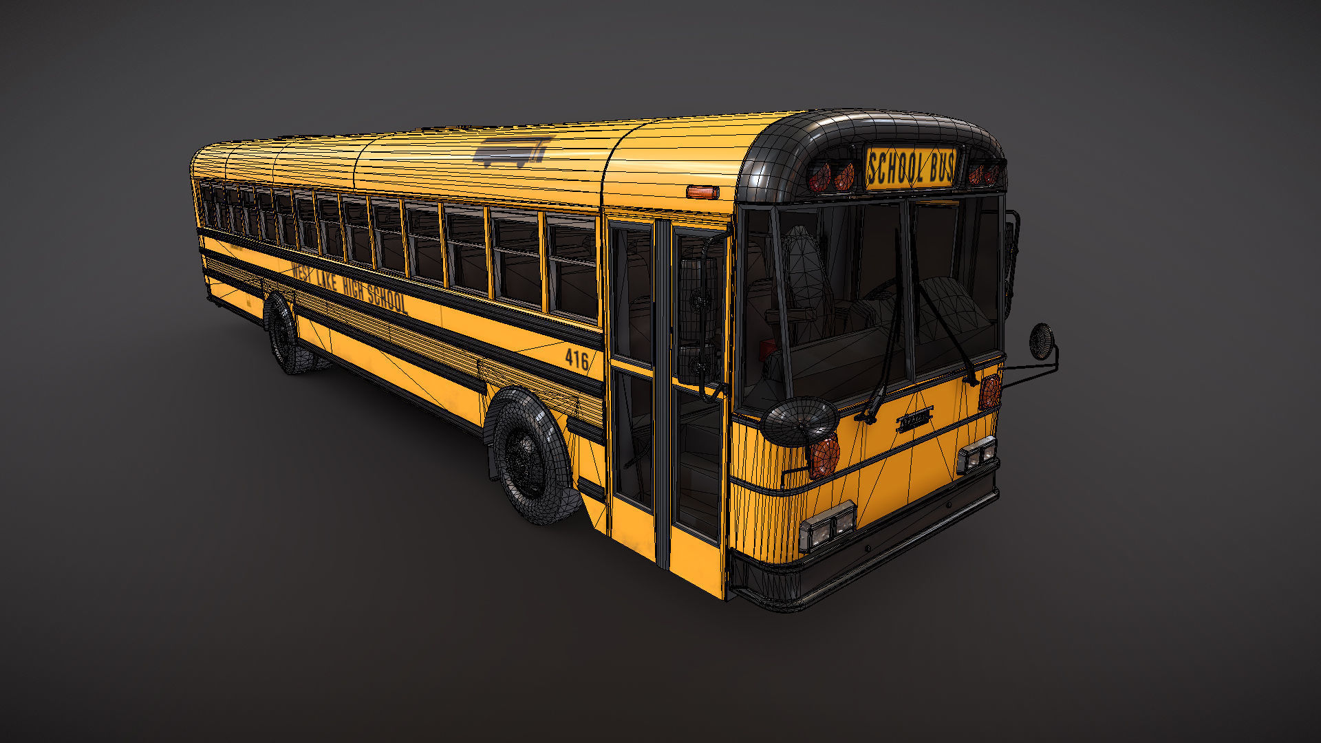 3D model School bus Thomas VR / AR / low-poly | CGTrader