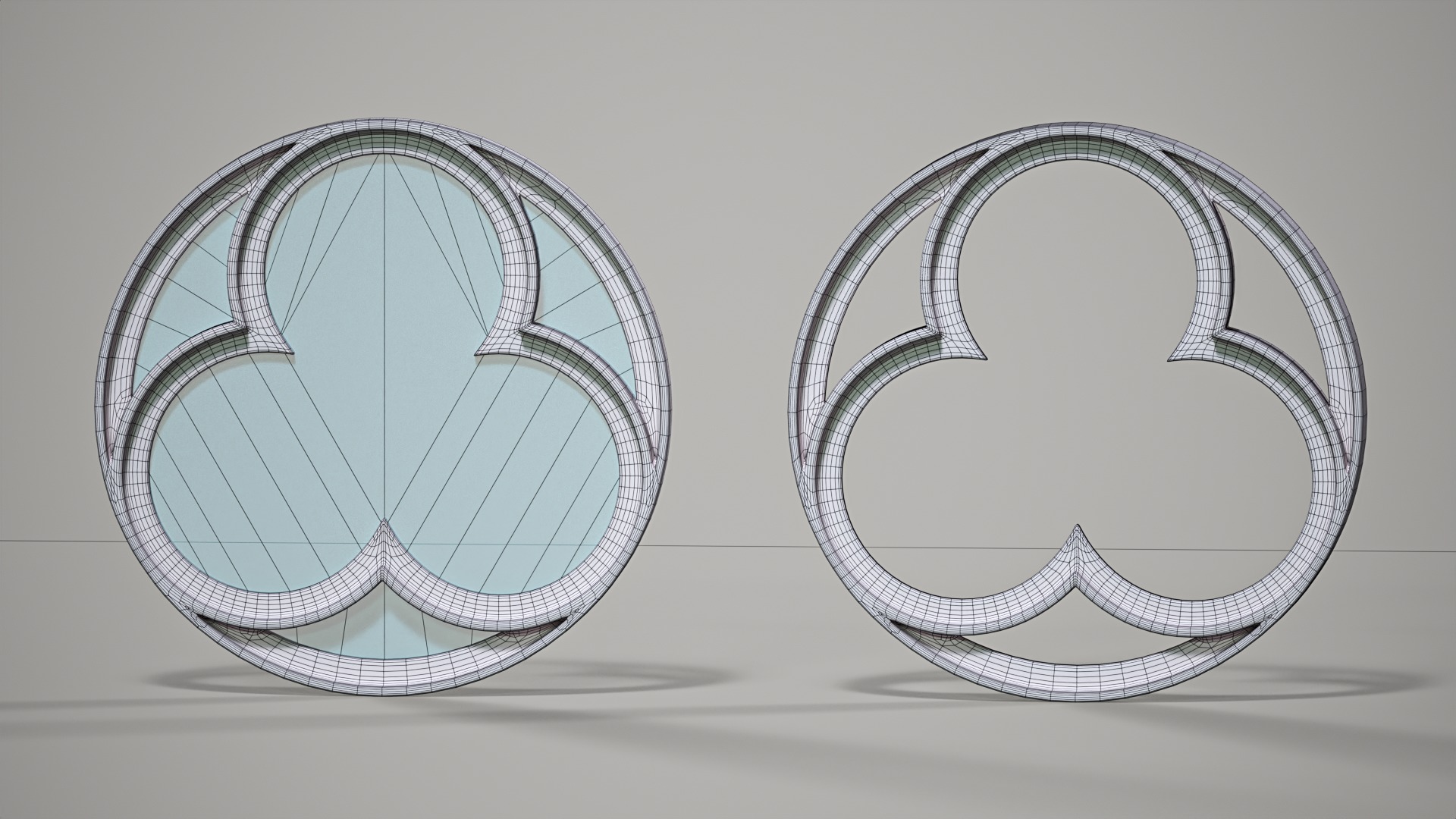 Highpoly Circular Gothic Window Type1 3D model | CGTrader