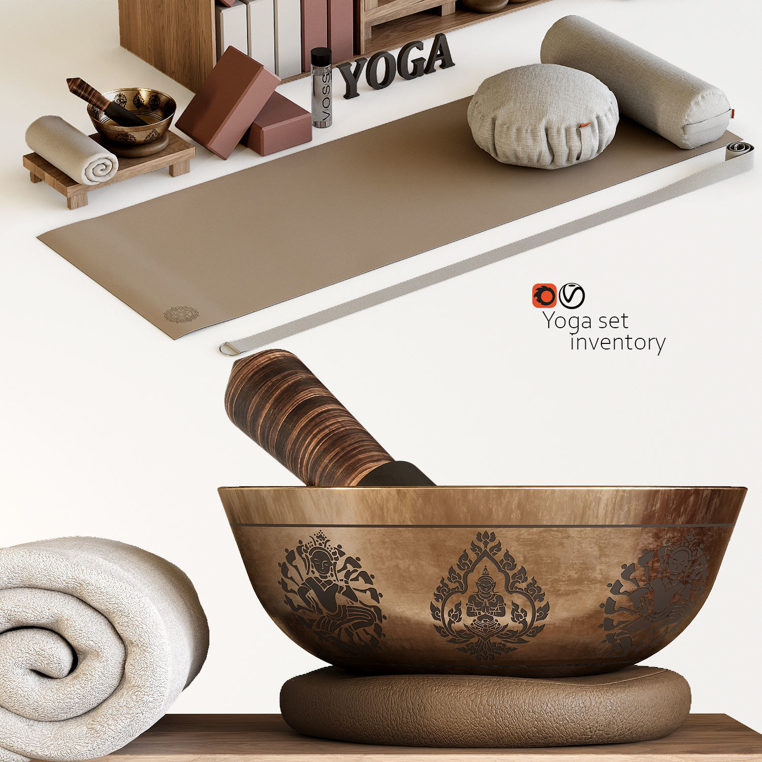 Yoga Equipment 3D model | CGTrader