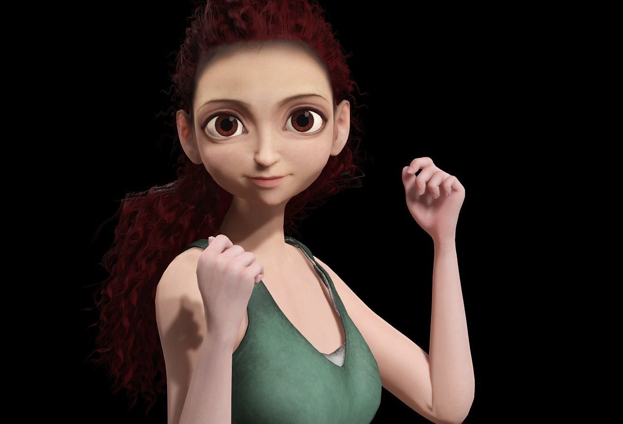 Tifa - Toon Anime Style 3D model animated rigged | CGTrader