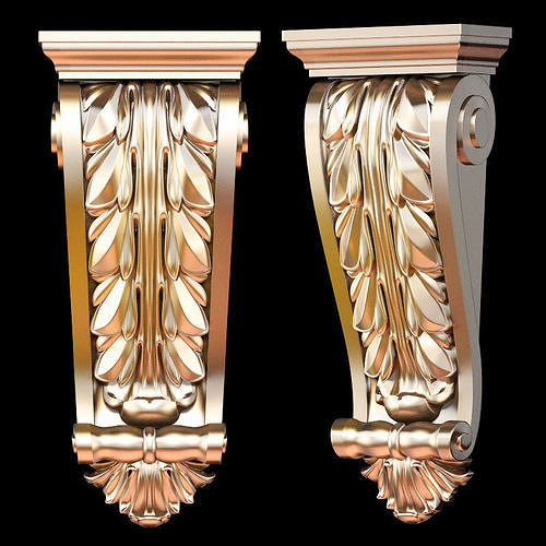 Classic carving bracket antique style STL file included 3D model | CGTrader