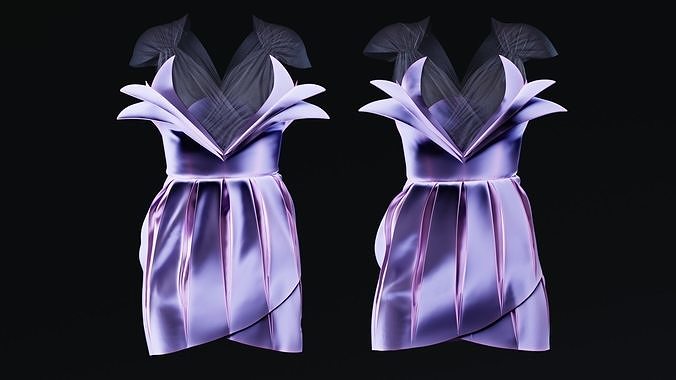 Flower Shaped Dress Fitted to Gen8 Body Mesh 3D model | CGTrader