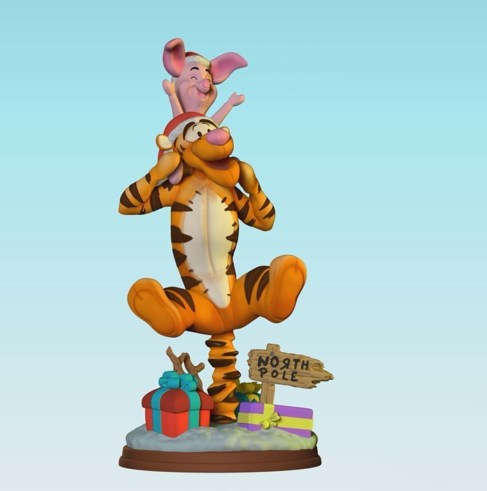 TIGGER Y PIGLET ADORNO NAVIDAD 3D model 3D printable | CGTrader