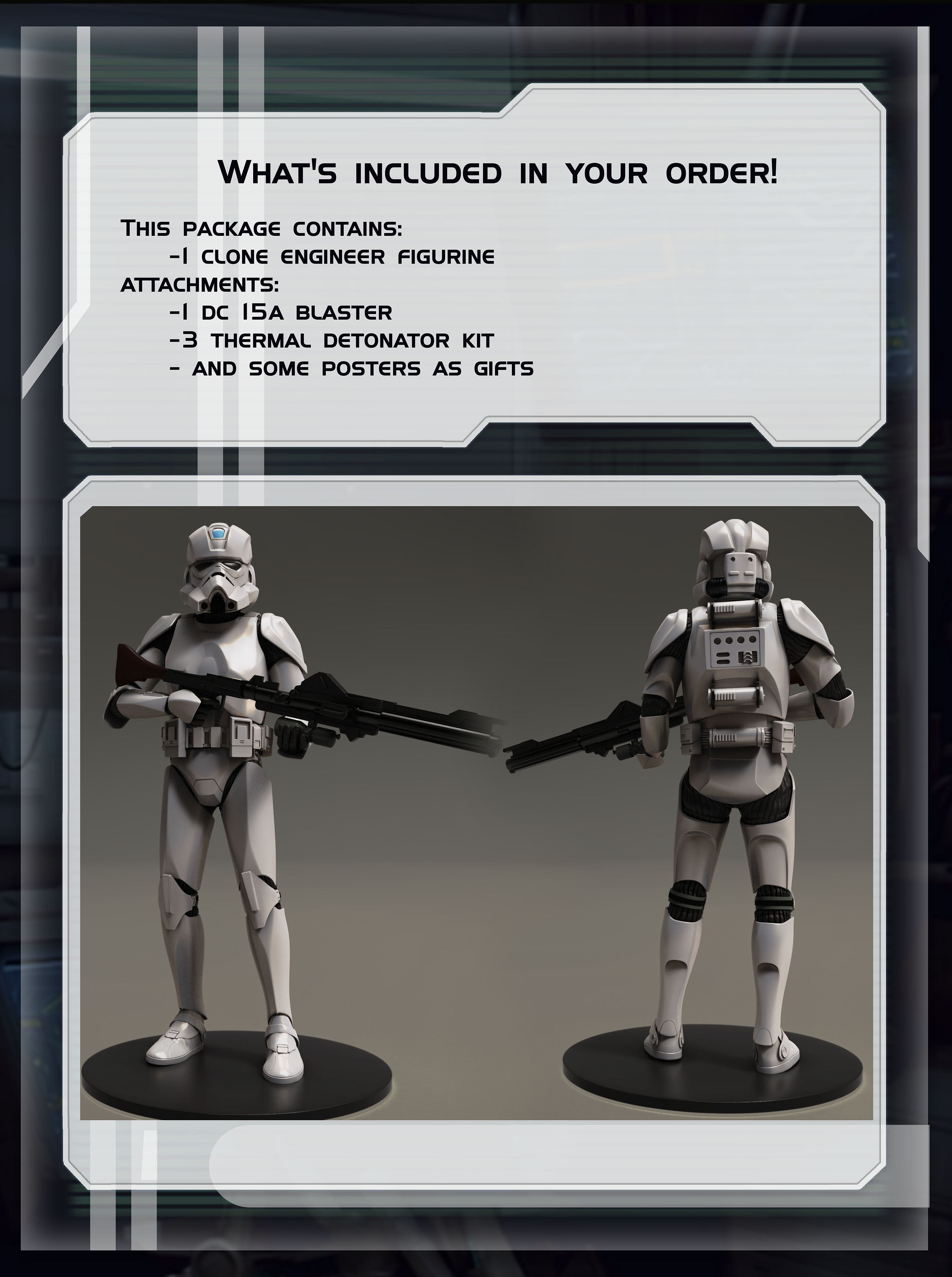 Star Wars 3D Printable Clone Trooper Engineer Figure 3D model 3D ...