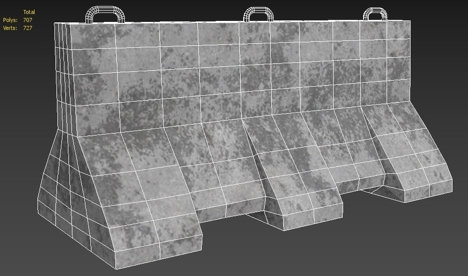 3D model Concrete Barrier VR / AR / low-poly | CGTrader