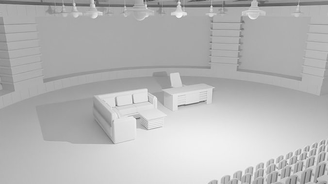 3D model Talk Show TV Studio - No Material VR / AR / low-poly | CGTrader
