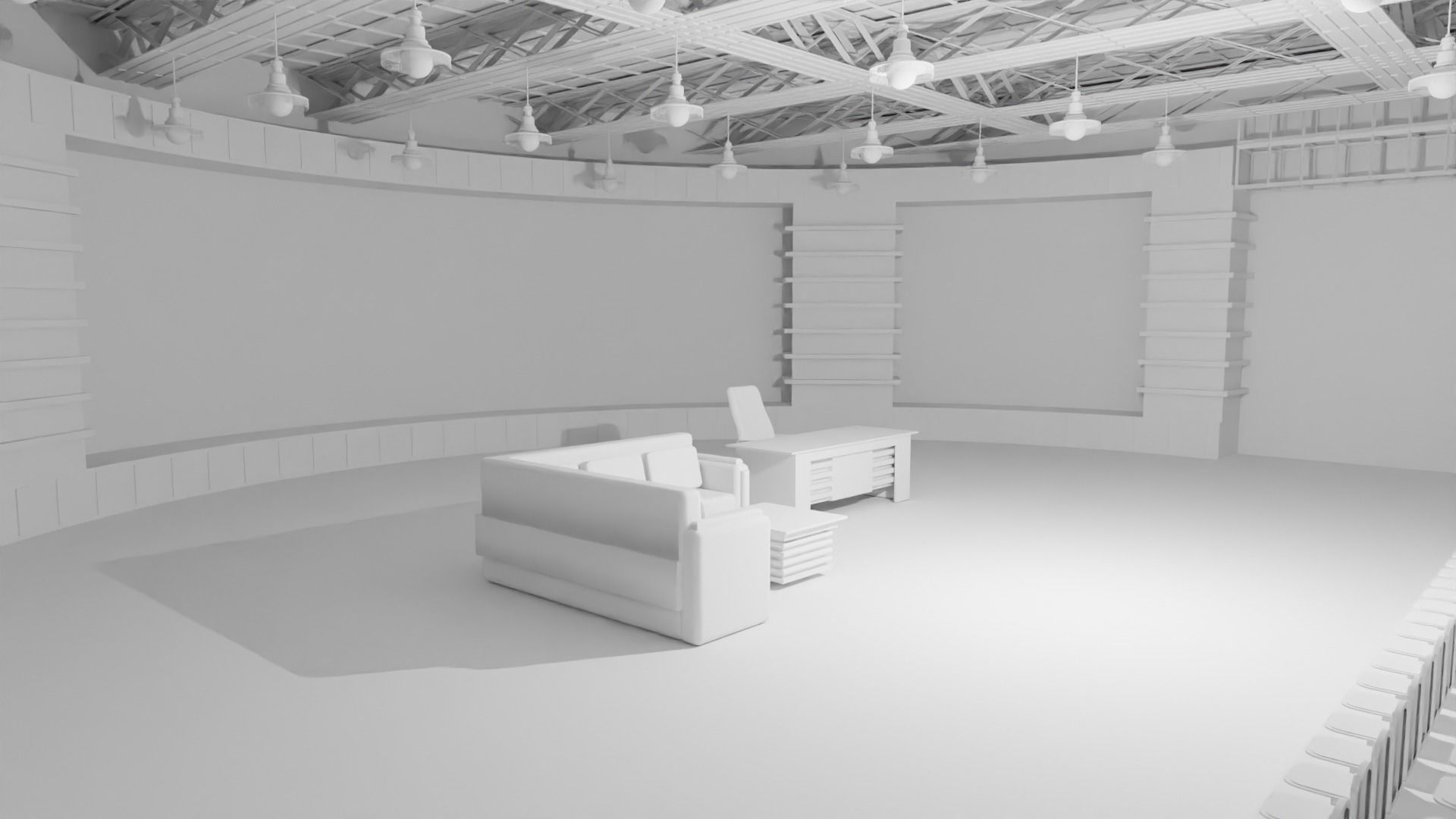 3D model Talk Show TV Studio - No Material VR / AR / low-poly | CGTrader