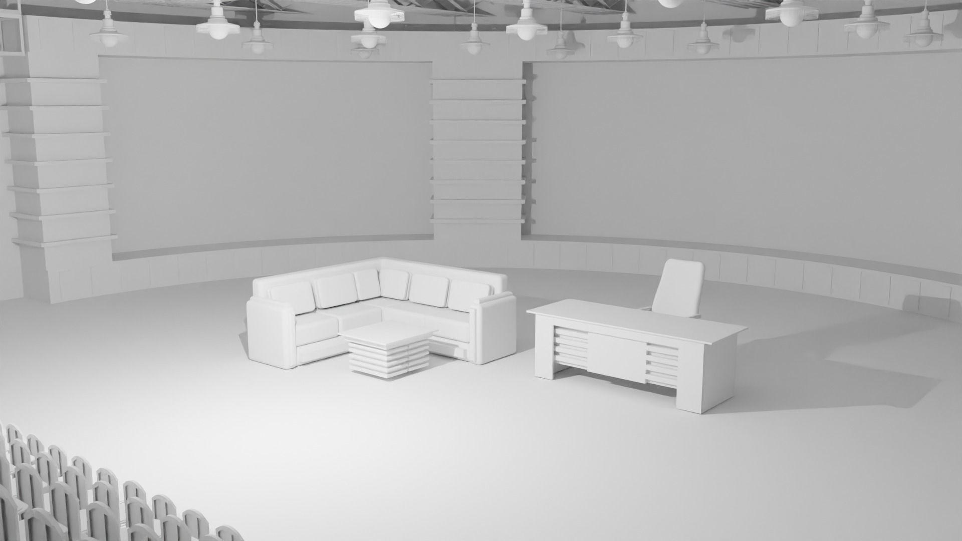 3D model Talk Show TV Studio - No Material VR / AR / low-poly | CGTrader