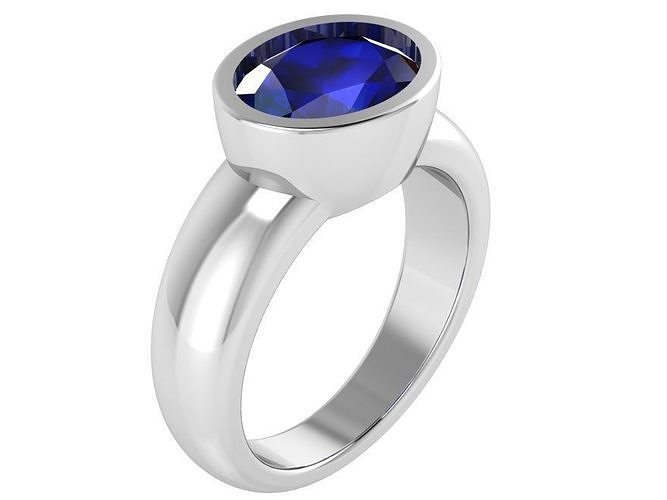 Oval Sapphire Ring 0754 3D model 3D printable | CGTrader