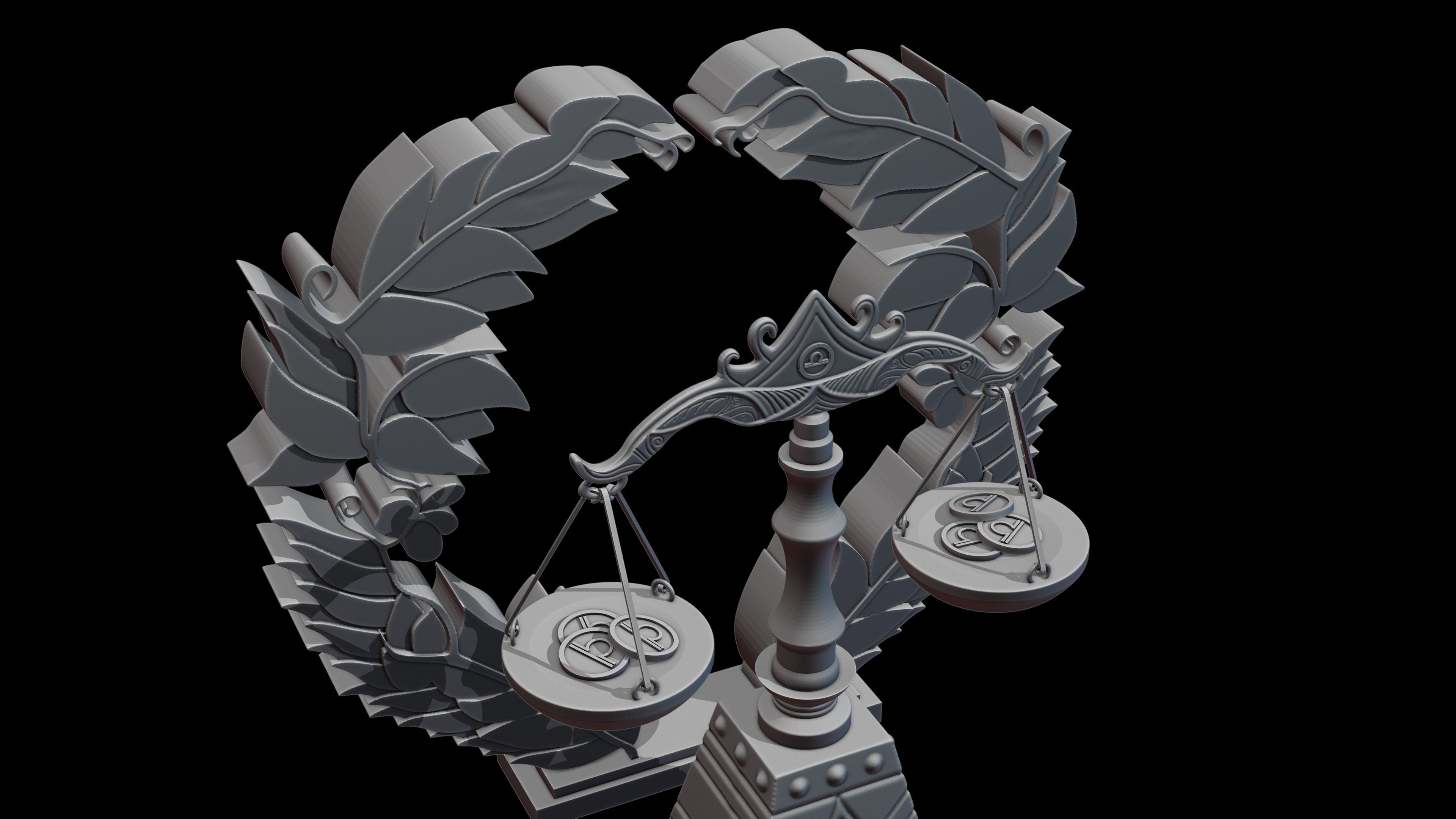 Libra Zodiac Sign Weighing Machine Sculpture 3D model 3D printable ...