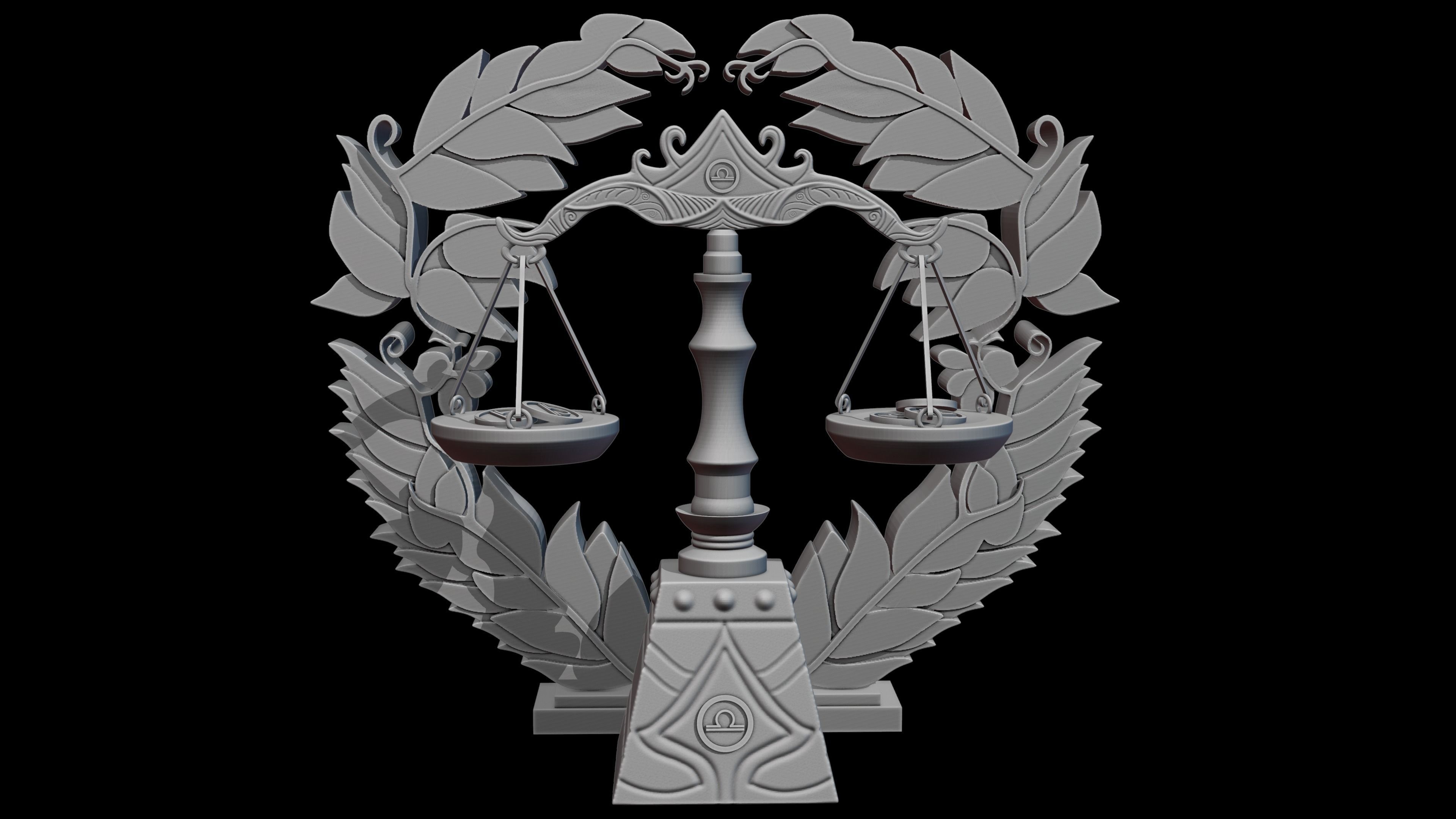 Libra Zodiac Sign Weighing Machine Sculpture 3D model 3D printable ...