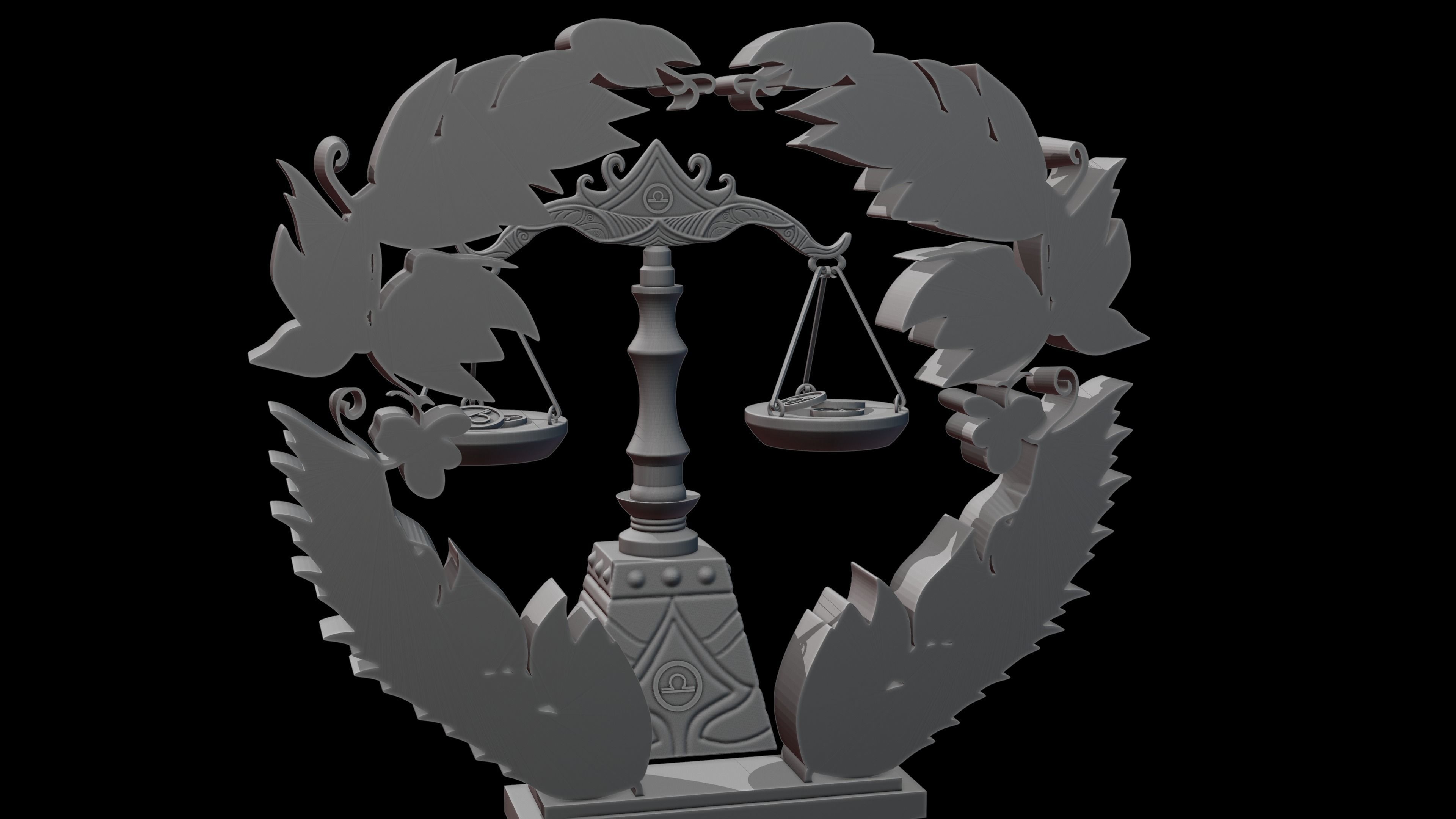 Libra Zodiac Sign Weighing Machine Sculpture 3D model 3D printable ...