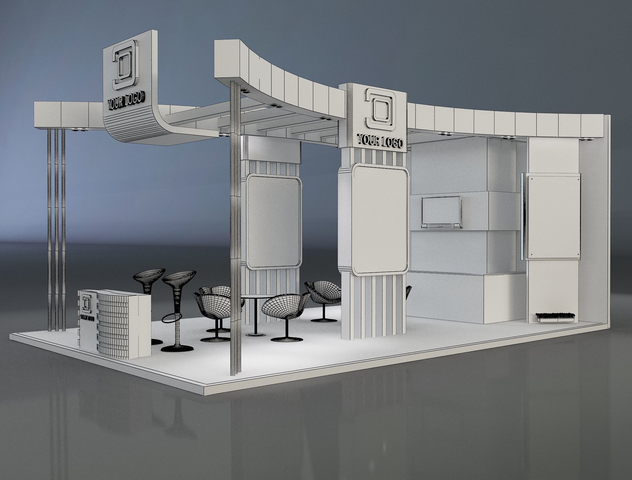 Booth Exhibition Stand a233a 3D model | CGTrader