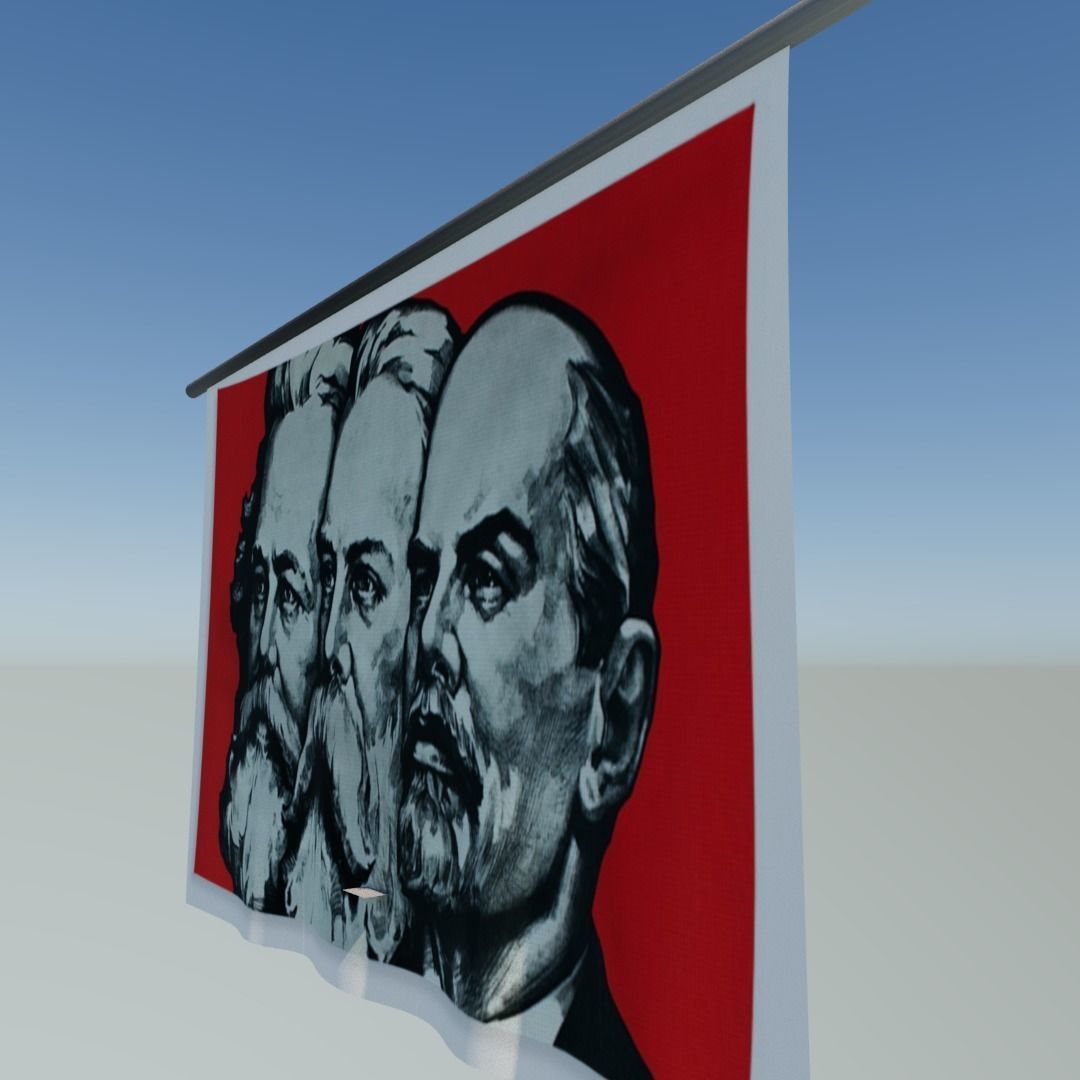3D model Communism banner VR / AR / low-poly | CGTrader