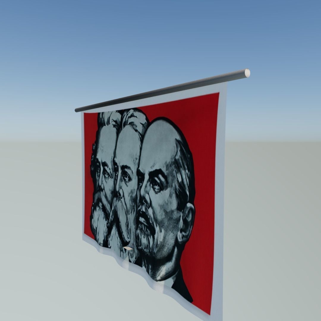 3D model Communism banner VR / AR / low-poly | CGTrader