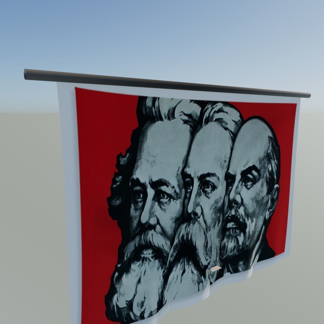 3D model Communism banner VR / AR / low-poly | CGTrader