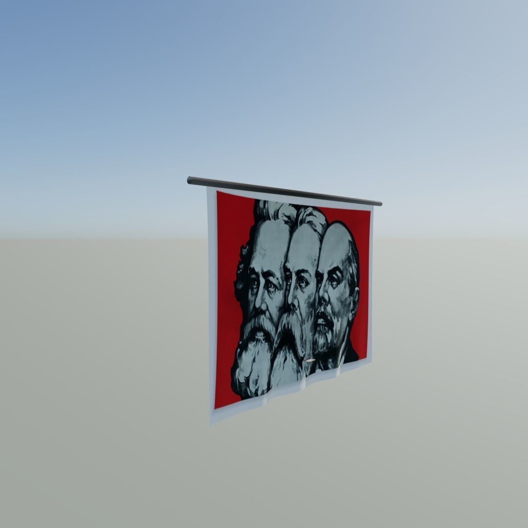 3D model Communism banner VR / AR / low-poly | CGTrader