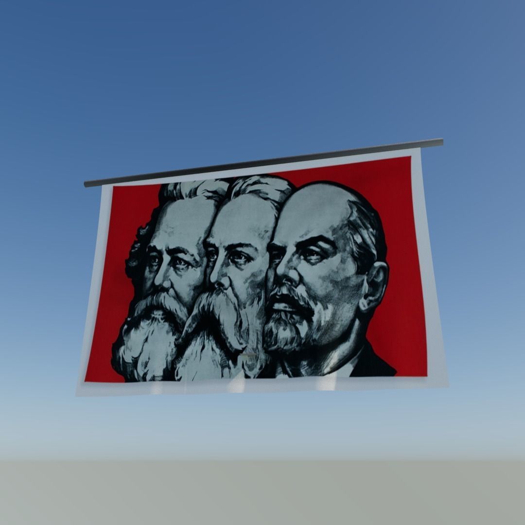 3D model Communism banner VR / AR / low-poly | CGTrader