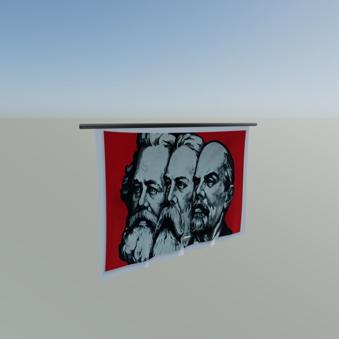 3D model Communism banner VR / AR / low-poly | CGTrader