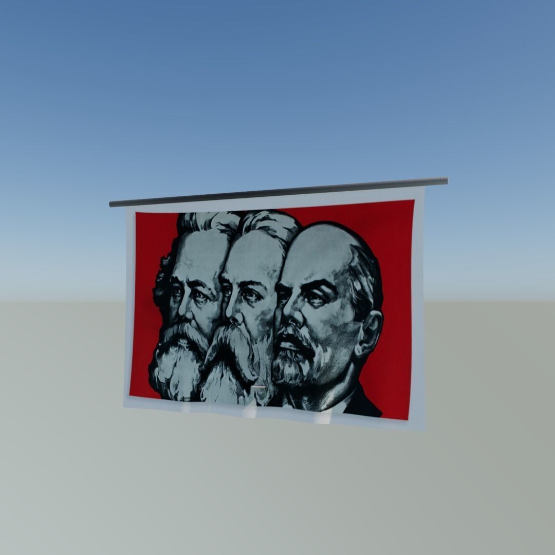 3D model Communism banner VR / AR / low-poly | CGTrader