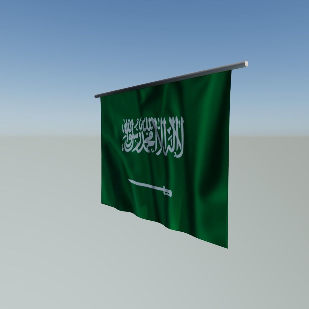 3D model Saudi Arabia banner VR / AR / low-poly | CGTrader