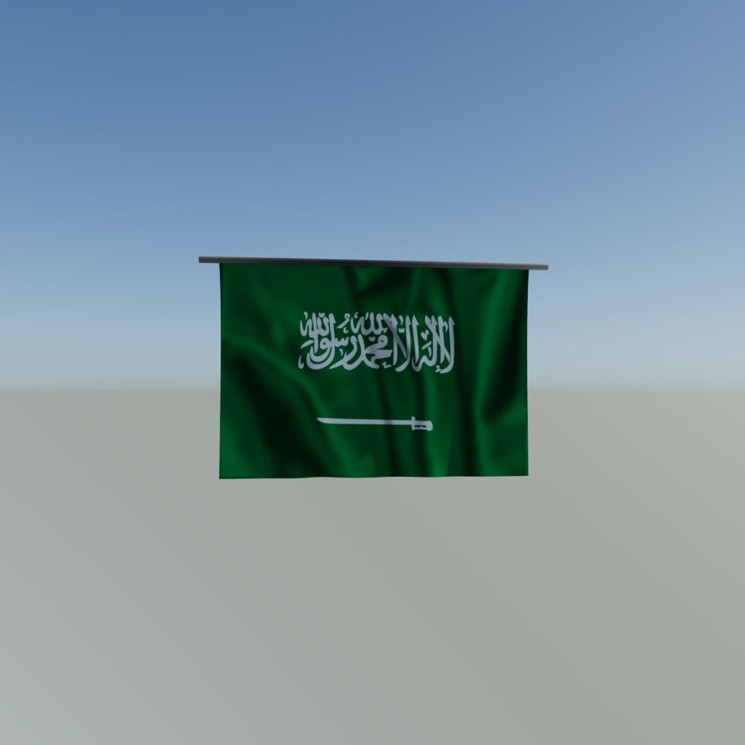 3D model Saudi Arabia banner VR / AR / low-poly | CGTrader