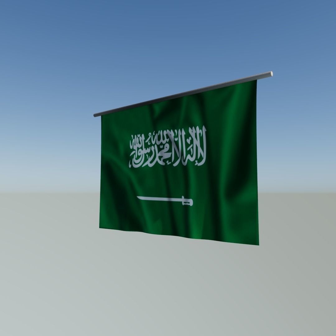 3D model Saudi Arabia banner VR / AR / low-poly | CGTrader