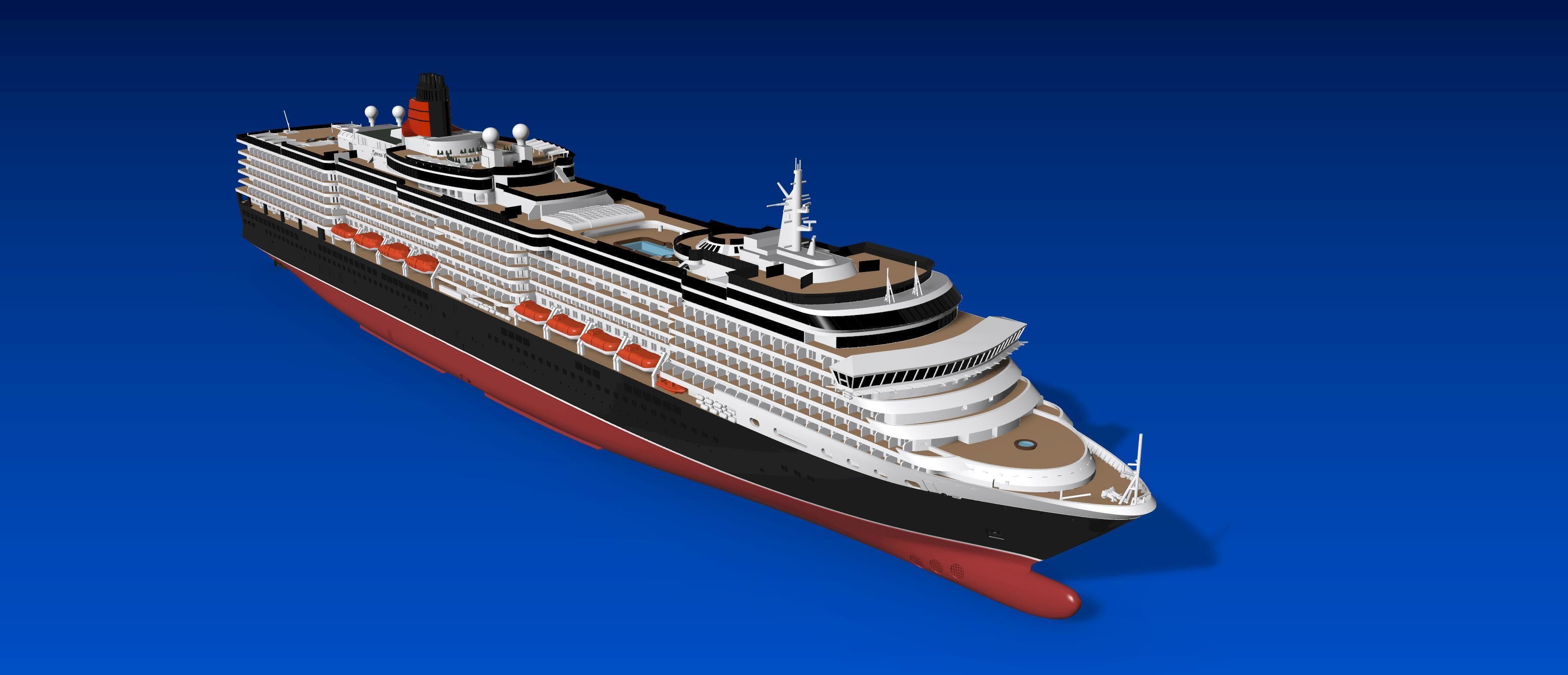 Cunard Queen Victoria cruise ship 1-450 model kit 3D model 3D printable ...