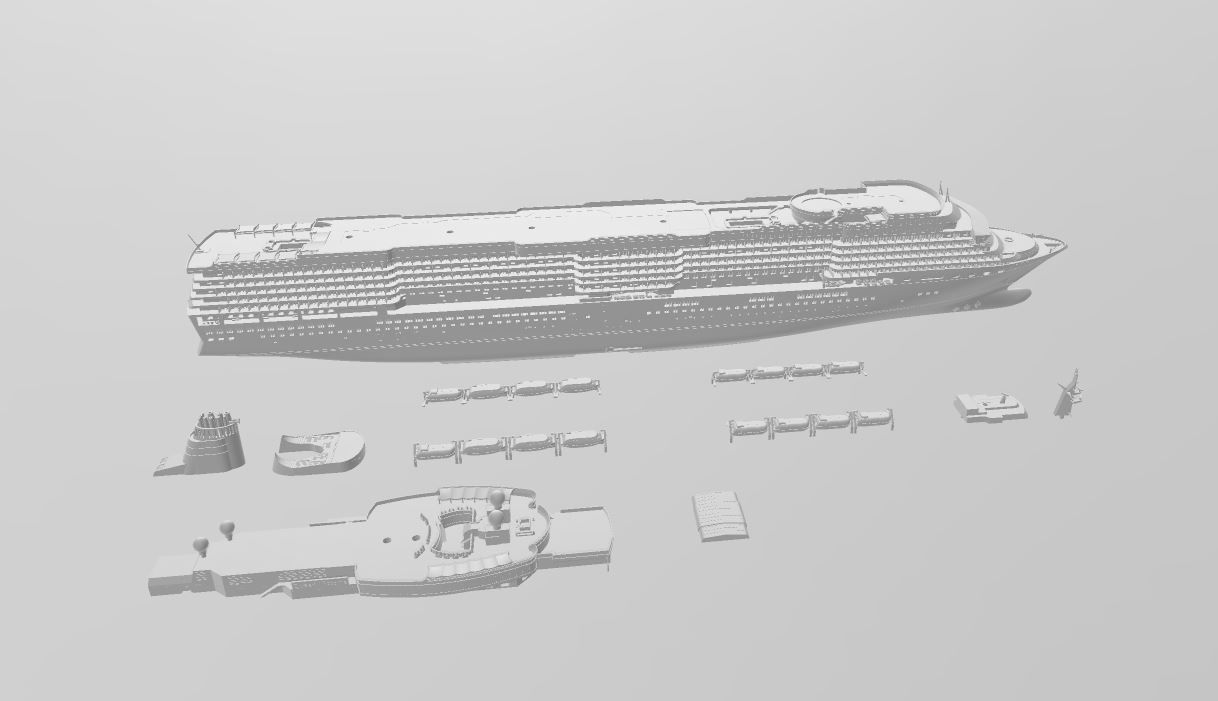 Cunard Queen Victoria cruise ship 1-450 model kit 3D model 3D printable ...